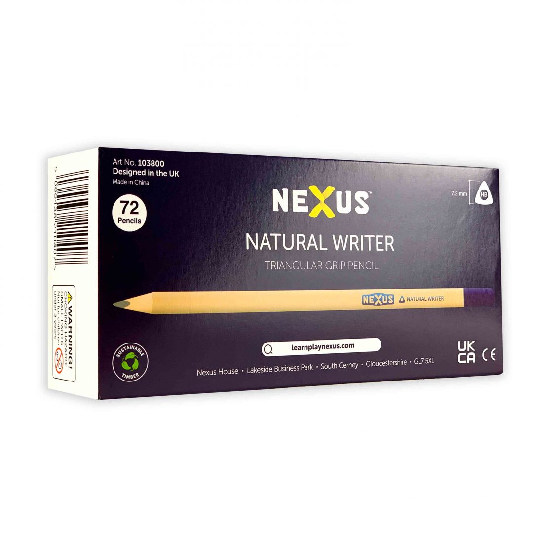 Nexus Triangular HB Natural Writer - Box of 72 - Learn Play Nexus