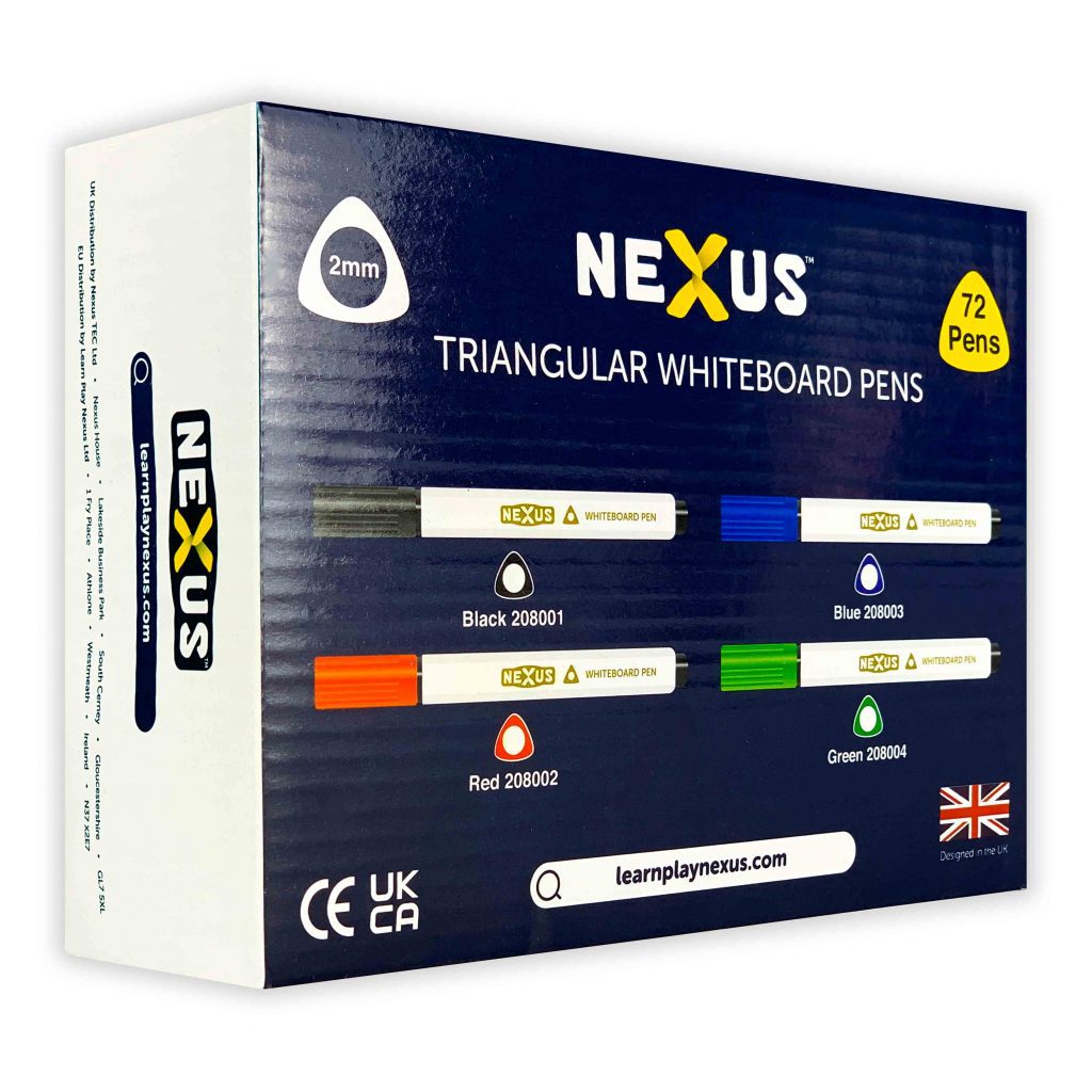 Triangular Whiteboard Pens Black (Box of 72) - Learn Play Nexus