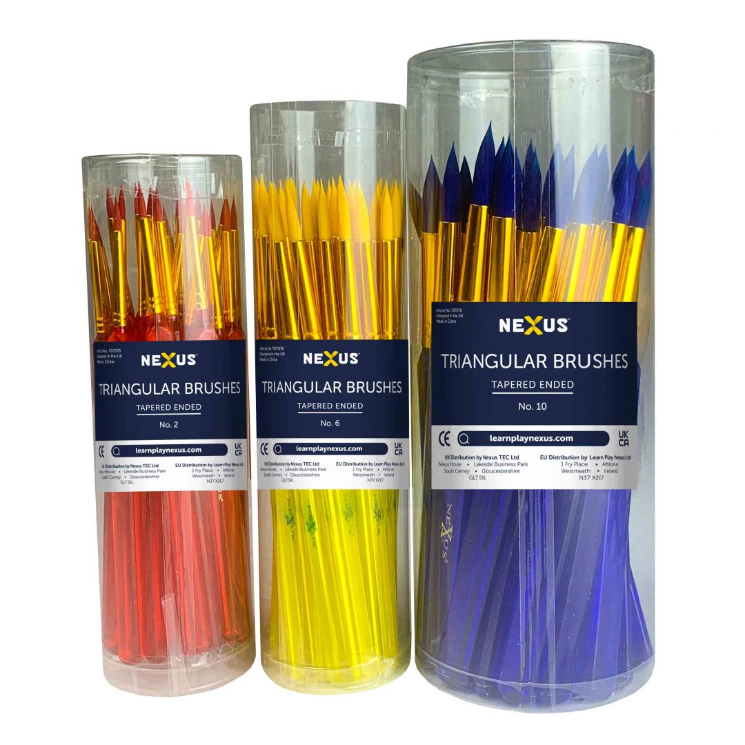 Nexus Triangular Paint Brushes (Tapered Ended) - Learn Play Nexus