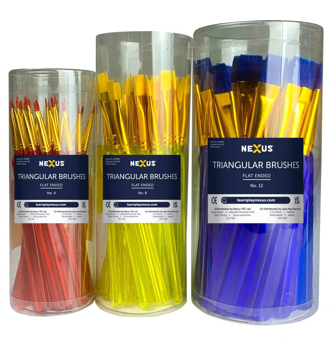 Nexus Triangular Paint Brushes (Flat Ended) - Learn Play Nexus