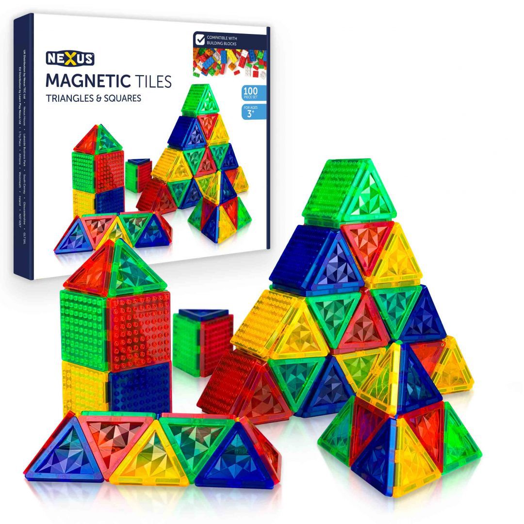 Magnetic Tiles: Triangles & Squares - Learn Play Nexus
