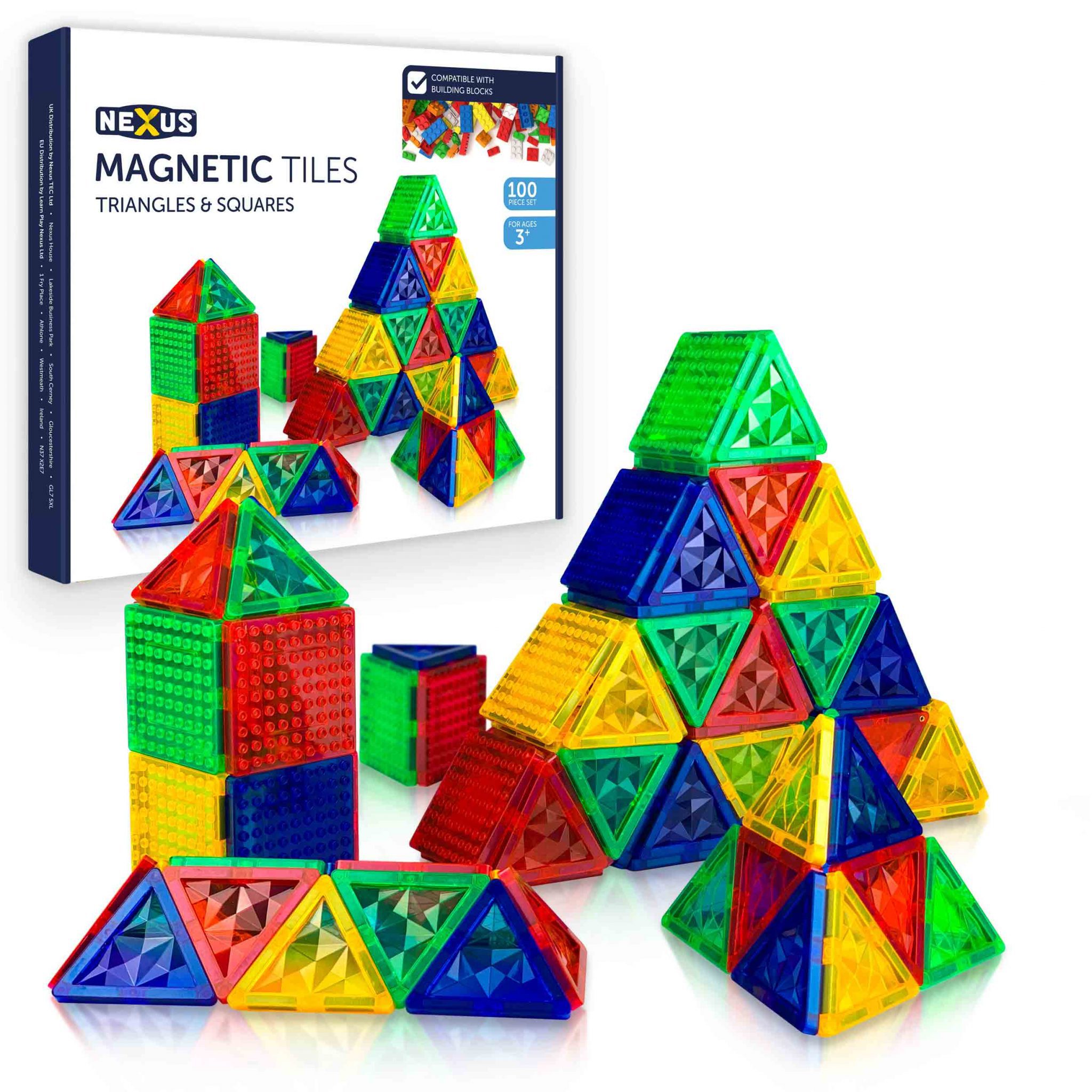 Magnetic Tiles: Triangles & Squares - Learn Play Nexus