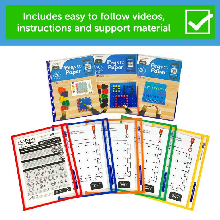 Pegs to Paper Exercises for Handwriting Set - Learn Play Nexus