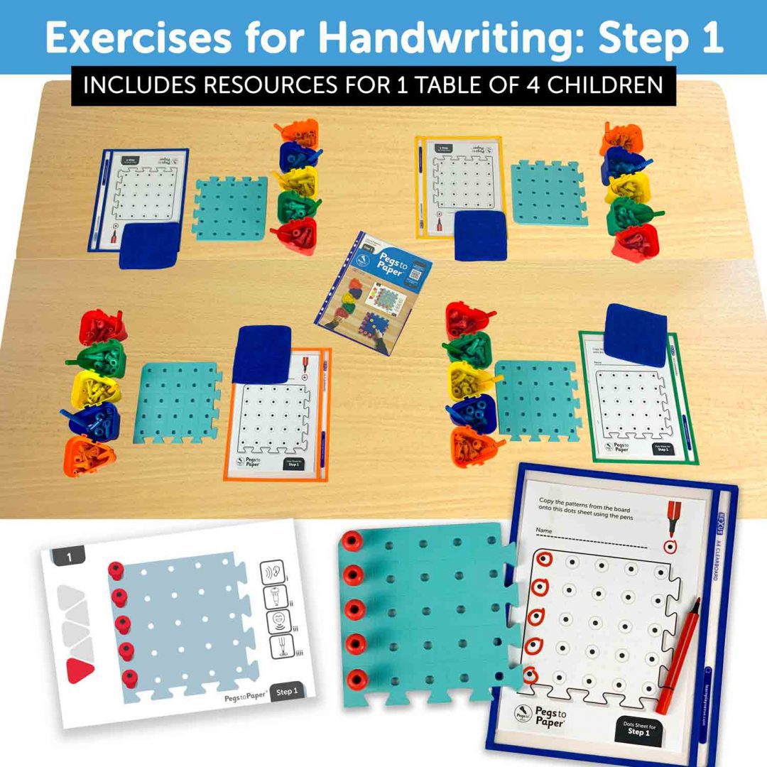Pegs to Paper Exercises for Handwriting Set - Learn Play Nexus