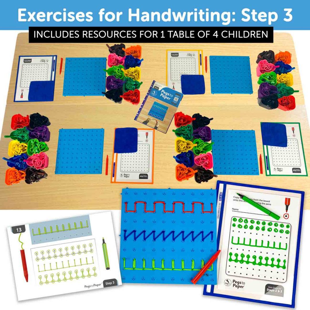 Pegs to Paper Exercises for Handwriting Set - Learn Play Nexus