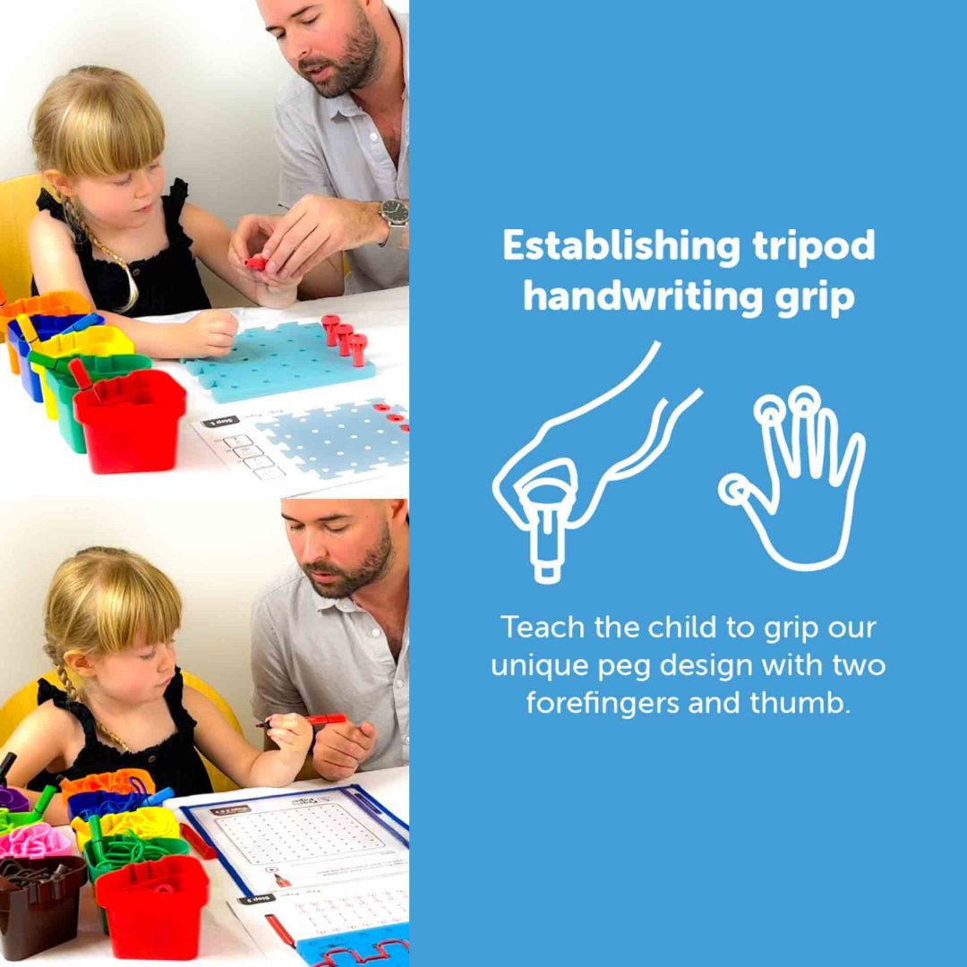Pegs to Paper Exercises for Handwriting Set - Learn Play Nexus