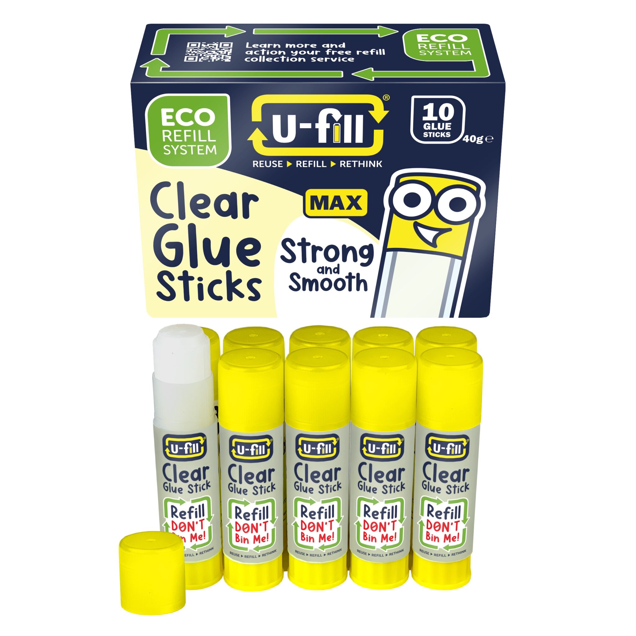 Refillable Glue Stick - U-fill Clear Glue Sticks