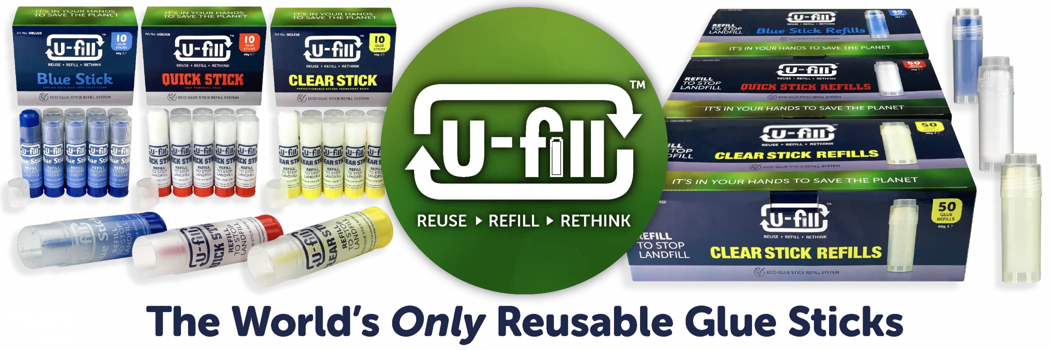Glue Sticks for School - U-fill Reusable Glue Sticks