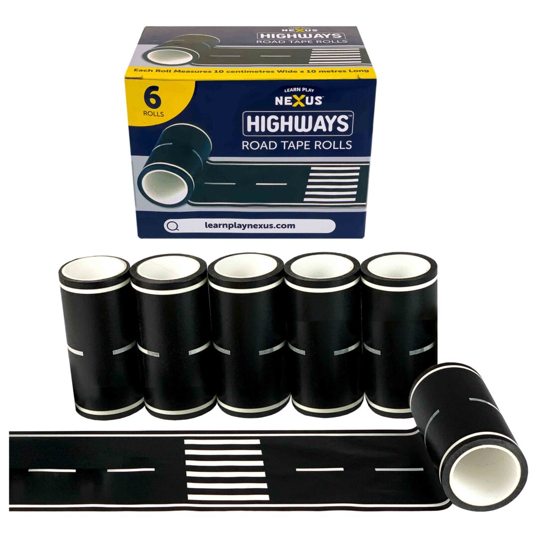 Highways: Road Tape Rolls - 6 Rolls - Learn Play Nexus