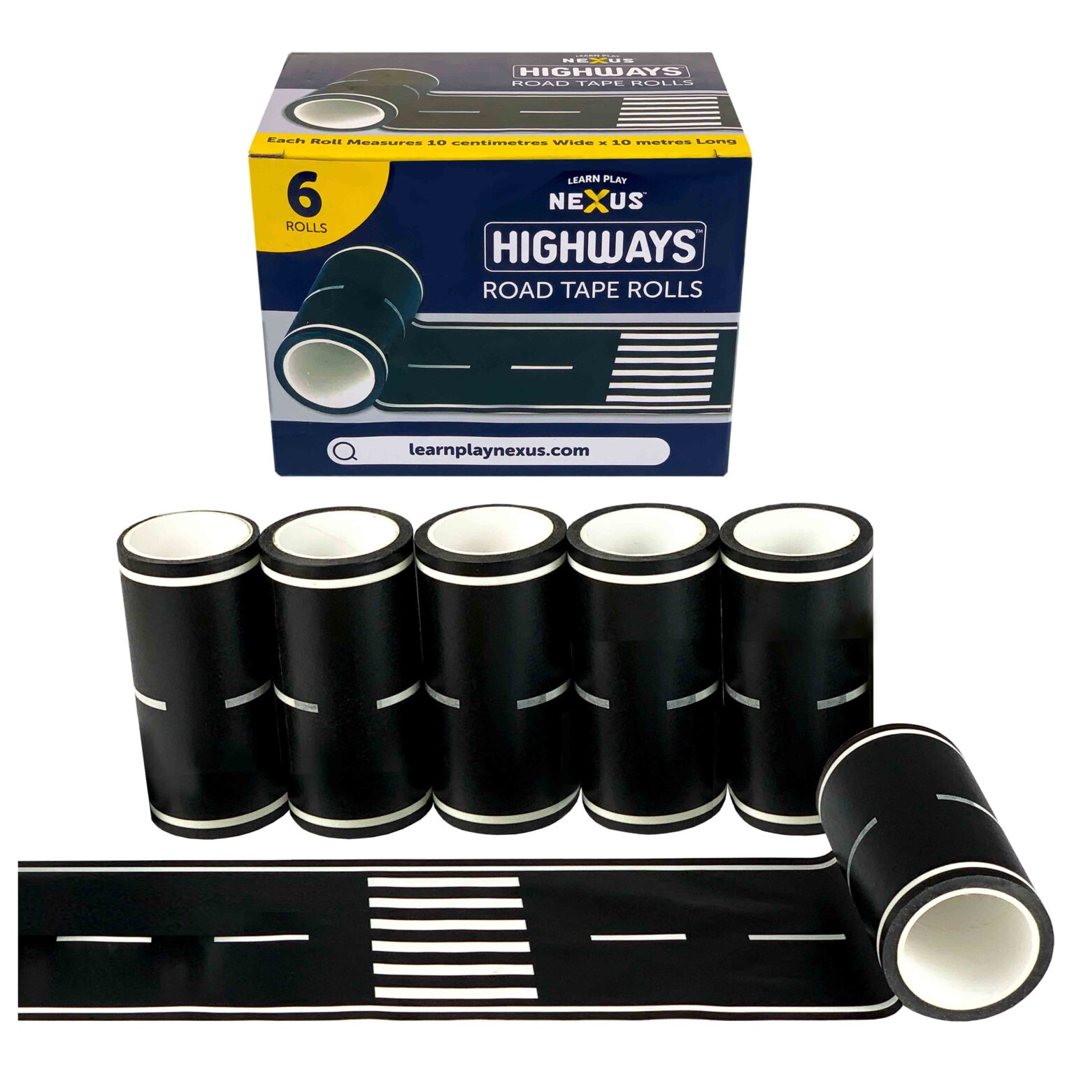 Highways: Road Tape Rolls - 6 Rolls - Learn Play Nexus