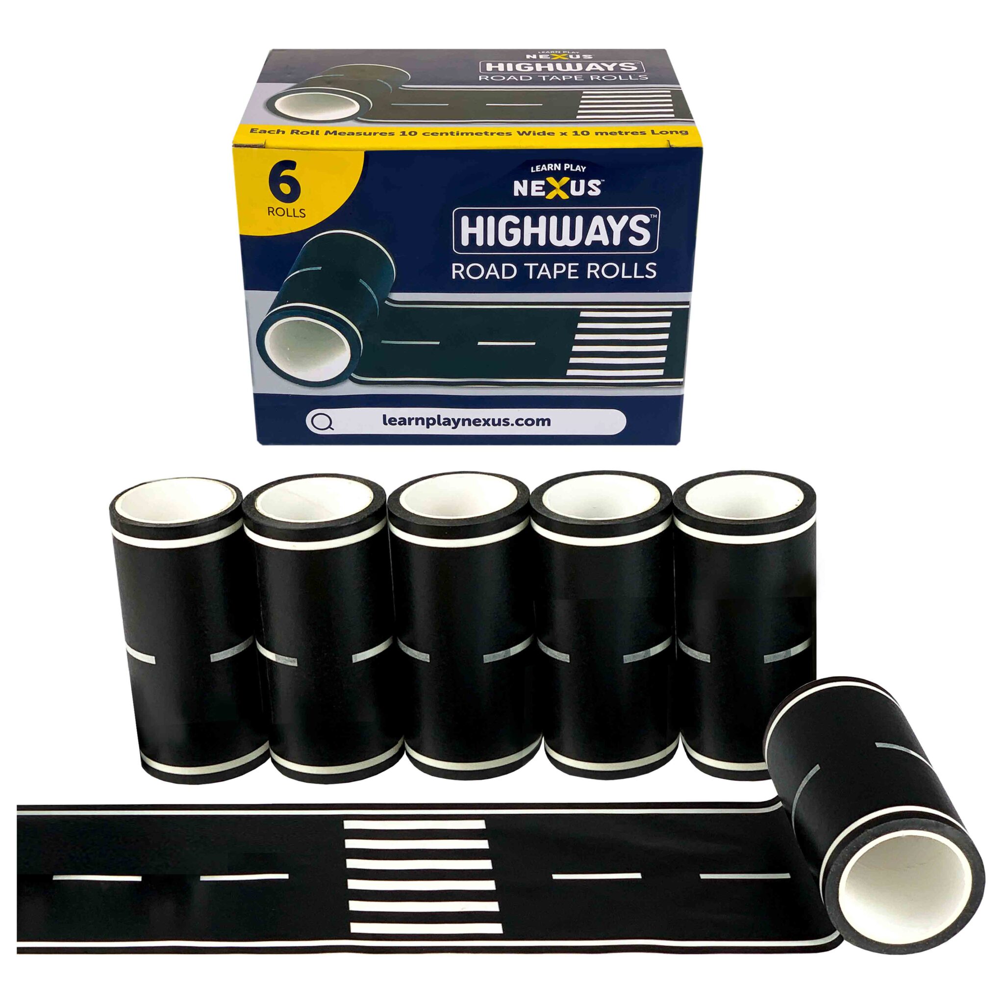 Highways: Road Tape Rolls - 6 Rolls - Learn Play Nexus