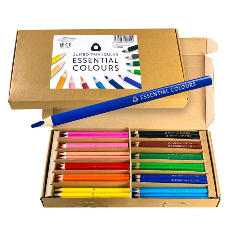 Jumbo Triangular Essential Colours - 144 Pencils - Learn Play Nexus